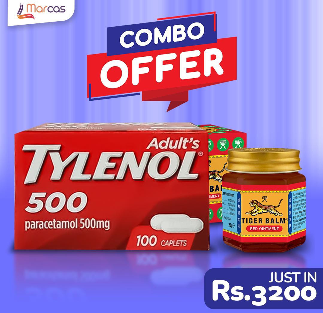 Power Pain Relief Combo – Tylenol 500mg & Tiger Balm Red – MARCAS